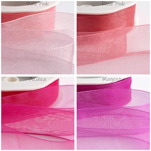 Organza Sheer Ribbon - Chiffon - Wedding Craft Sewing - 1m Cut Lengths ...