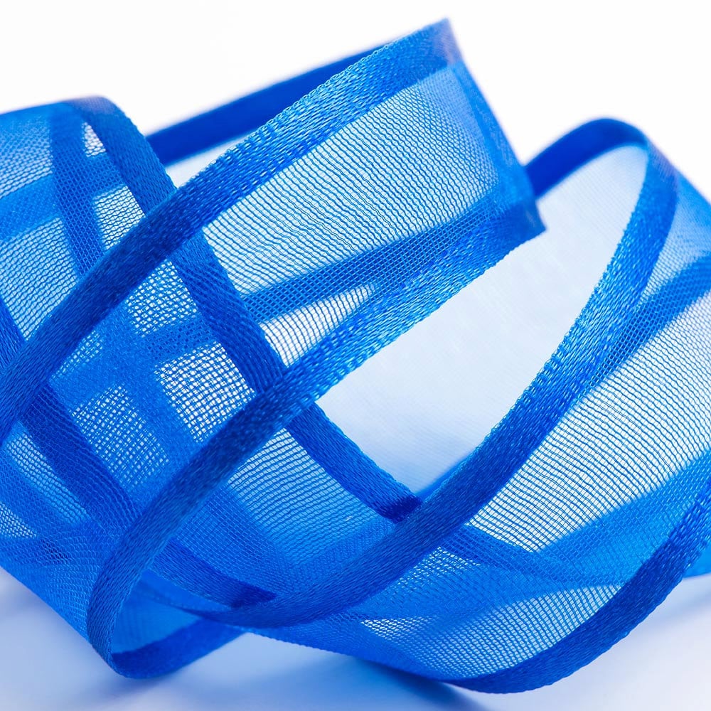 Royal Blue Satin Edged Organza Sheer Ribbon - Cut Lengths or Full Reel ...