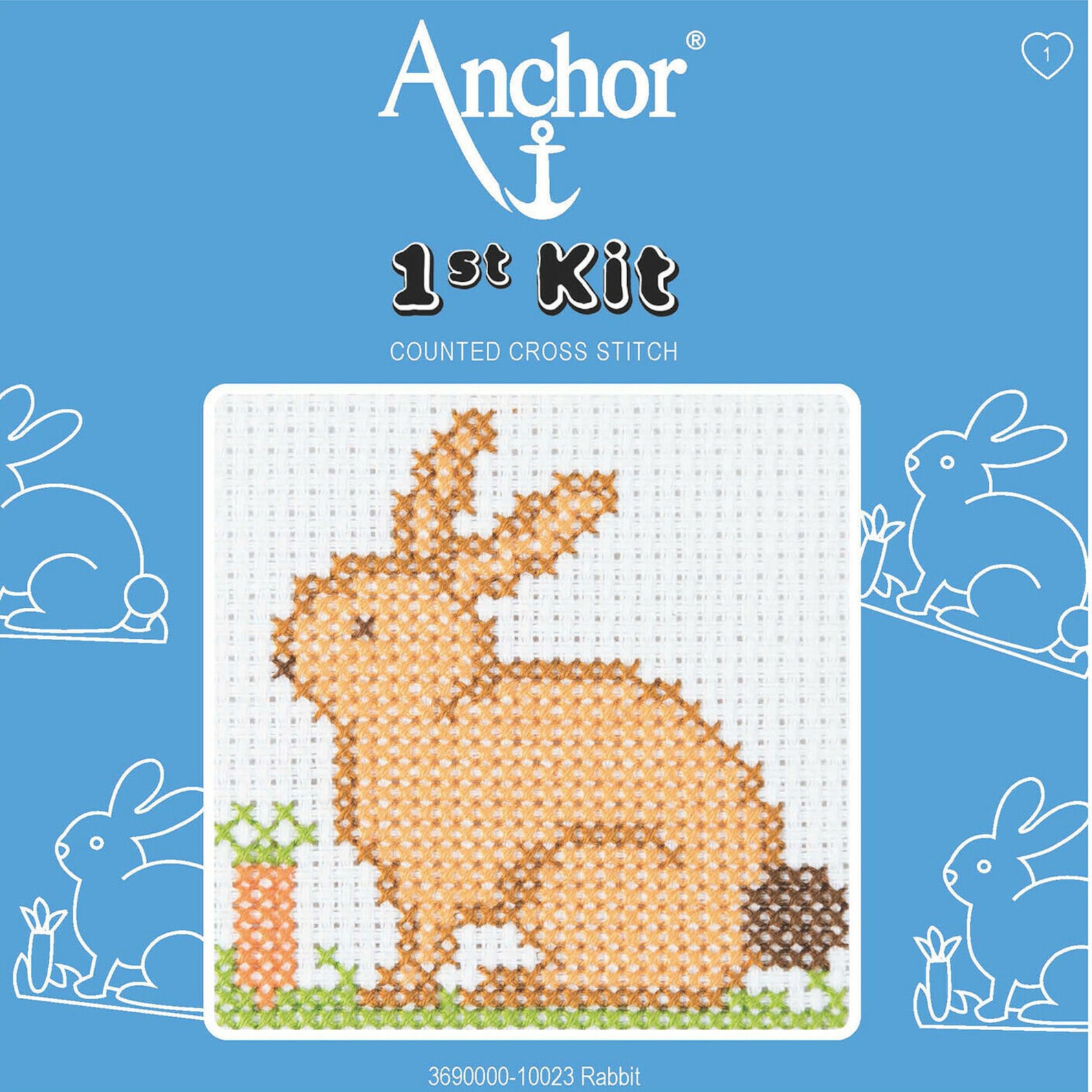 Rabbit Anchor Counted Cross Stitch Kit Children / Beginners Cross ...