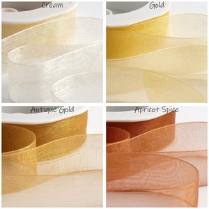 Organza Sheer Ribbon - Chiffon - Wedding Craft Sewing - 1m Cut Lengths ...