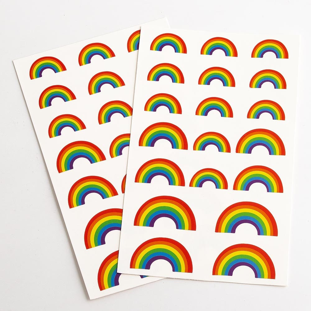 Rainbow Self Adhesive Stickers Bold Alphabet/Numbers | Etsy
