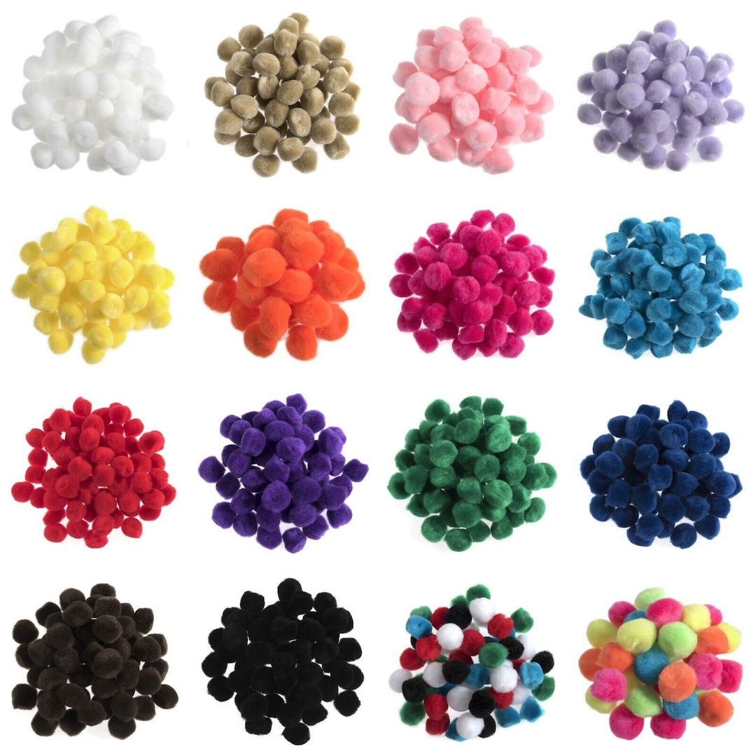 Craft Pom Poms Pompoms 7mm 12mm 25mm 40mm 50mm - Toy Making Kids Crafts ...