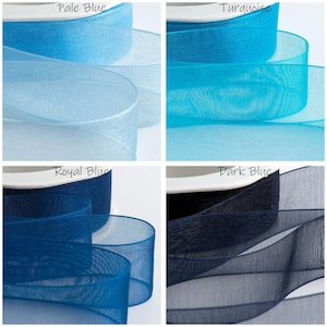 Organza Sheer Ribbon - Chiffon - Wedding Craft Sewing - 1m Cut Lengths ...