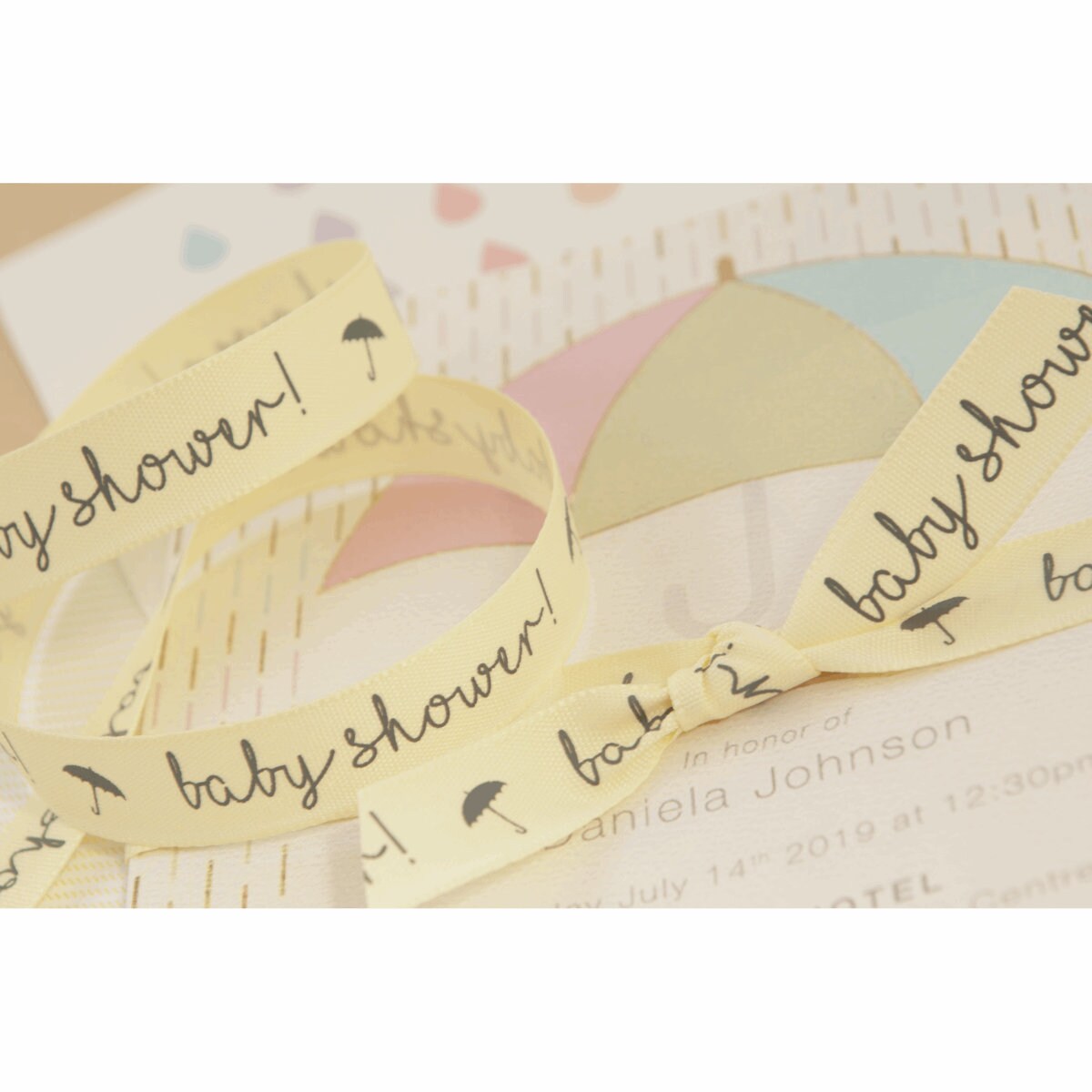 Lemon Blue and Pink Baby Shower Ribbon Umbrella 15mm X 1m | Etsy UK
