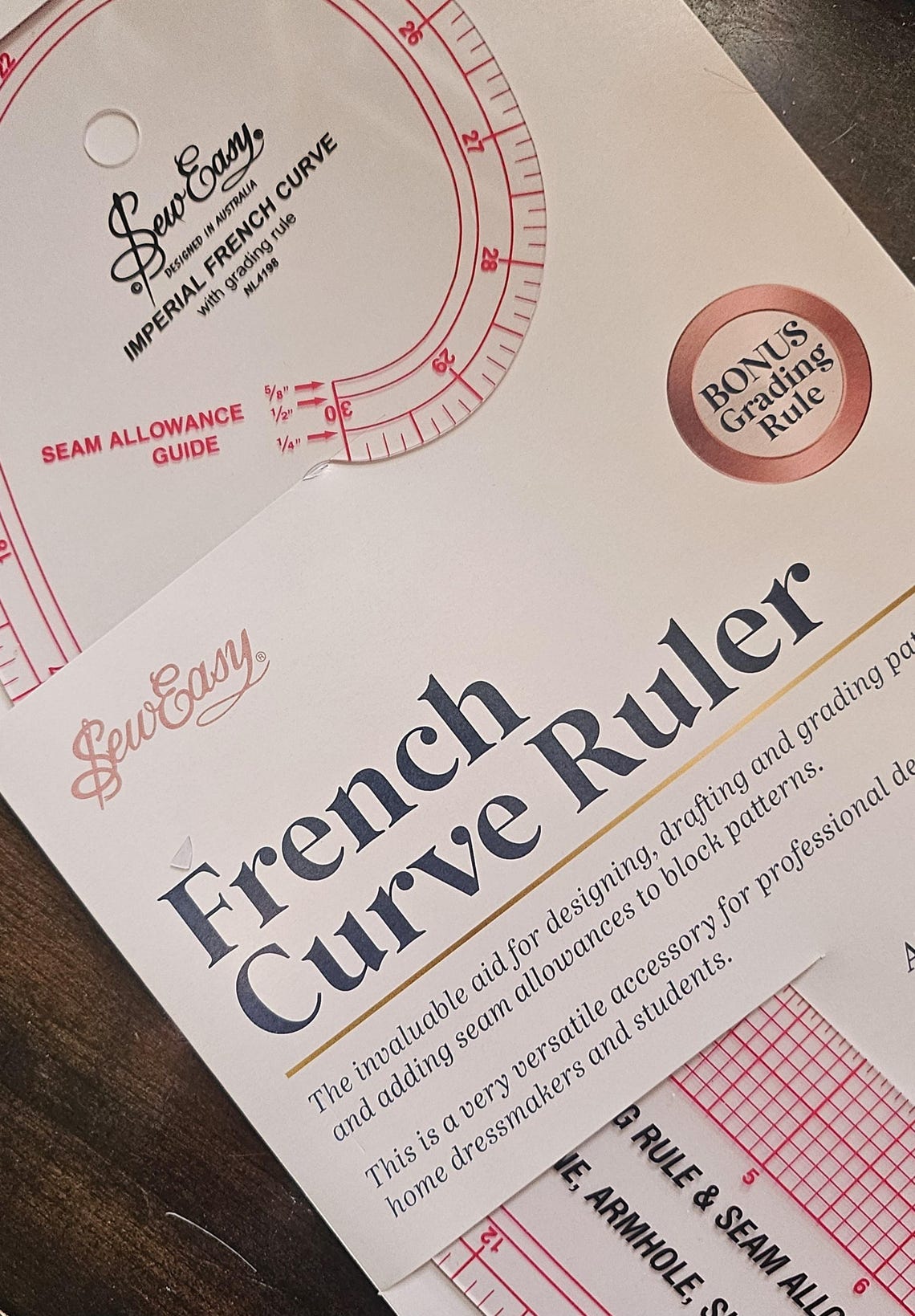Sew Easy Imperial French Curve Template Patchwork Grading Rule Acrylic ...