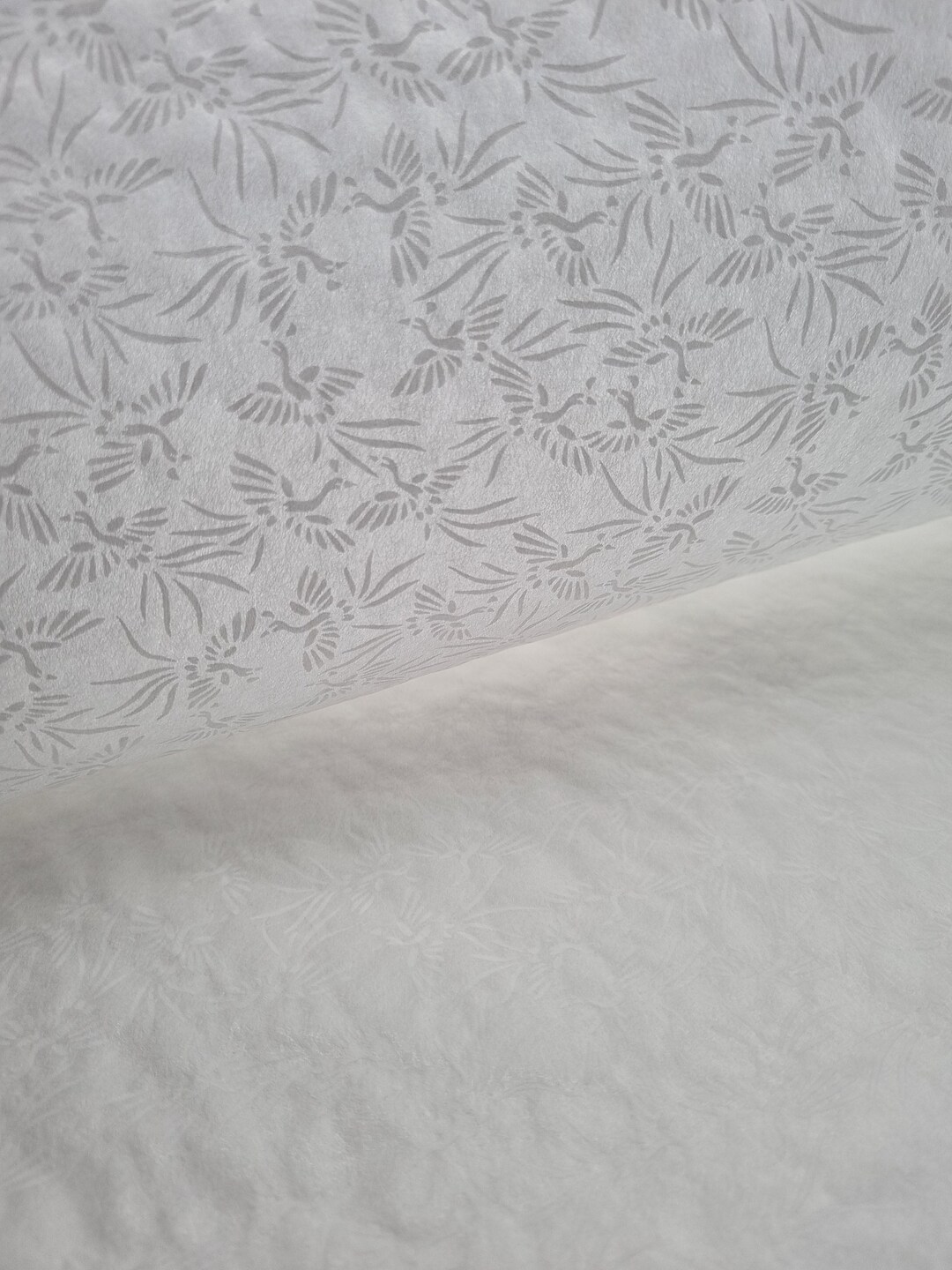 Japanese Tarasen Washi Rayon Tissue Sheet - White Textured Translucent ...
