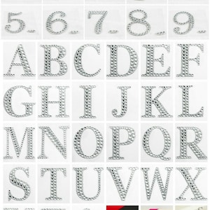5cm Large Diamante Glitter Letters Numbers Stickers - Craft Self ...