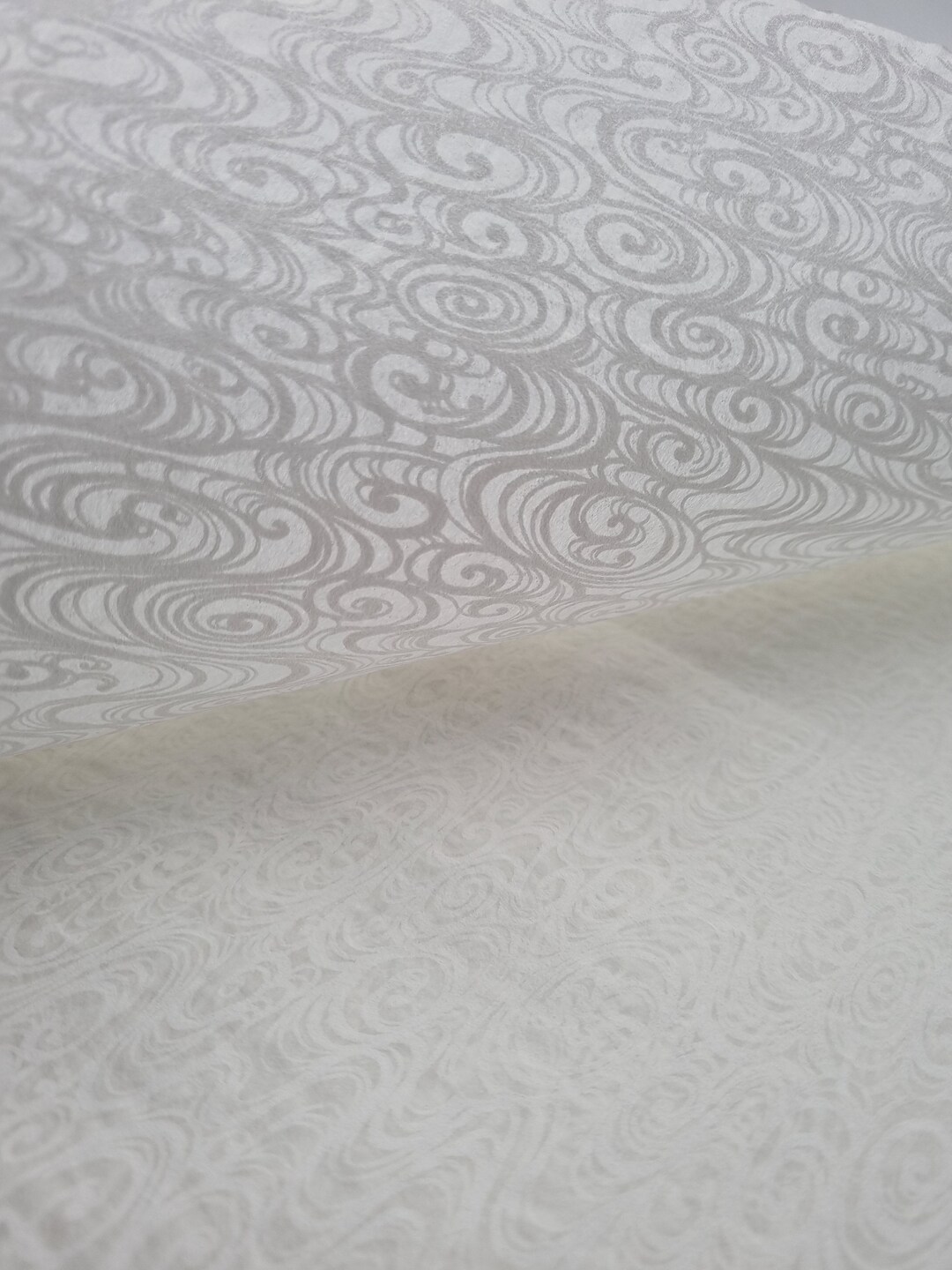 Japanese Tarasen Washi Rayon Tissue Sheet - White Textured Translucent ...