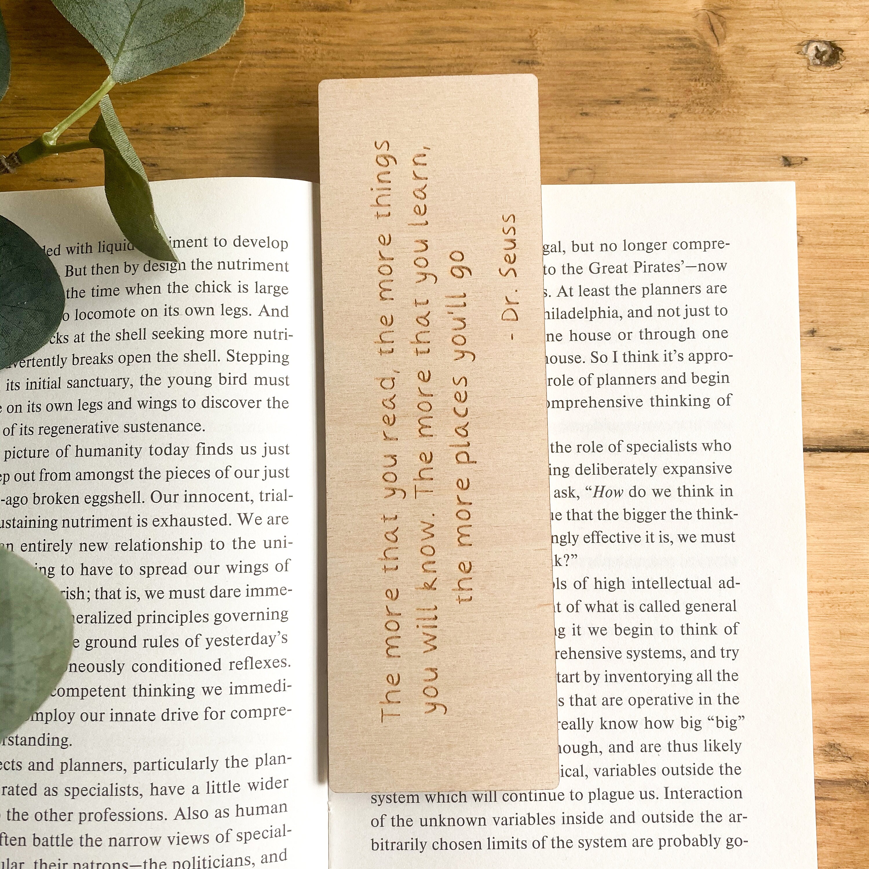 Dr. Seuss Quote Bookmark Famous Book Quote Wood Bookmark | Etsy