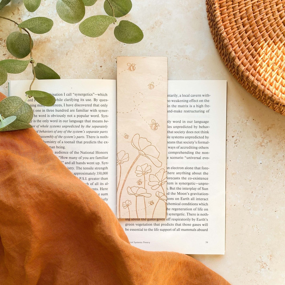 Bee Bookmark, Wood Bookmark, Flower Bookmark, Planner Bookmark, Planner ...