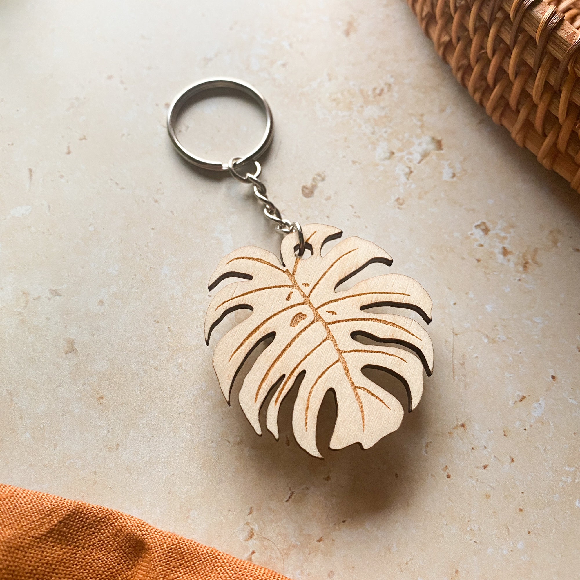 Monstera Deliciosa Keyring Monstera Plant Keychain Swiss | Etsy
