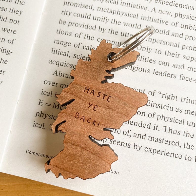 Scotland Haste Ye Back Keyring Scottish Map Keychain - Etsy