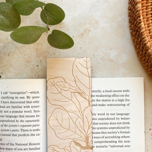 Ficus, Wood Bookmark, Flower Bookmark, Planner Bookmark, Planner ...