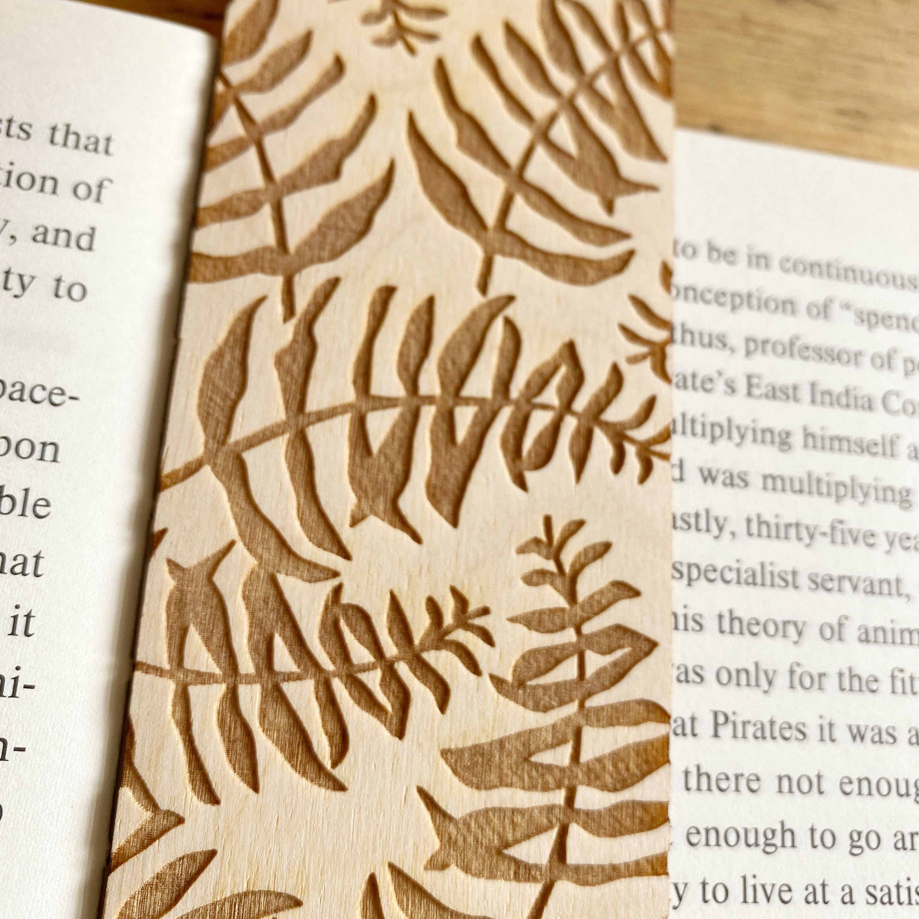 Fern Pattern Wood Bookmark Flower Bookmark Planner | Etsy