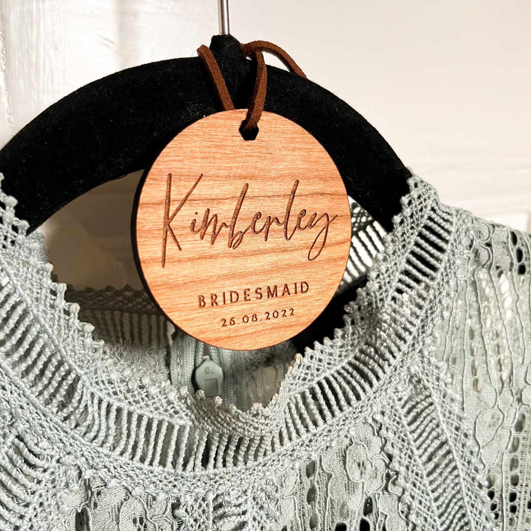 Custom Wooden Wedding Dress Tag, Custom Hanger Tag, Personalised Dress ...