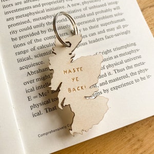 Scotland Haste Ye Back Keyring, Scottish Map Keychain, Scotland ...