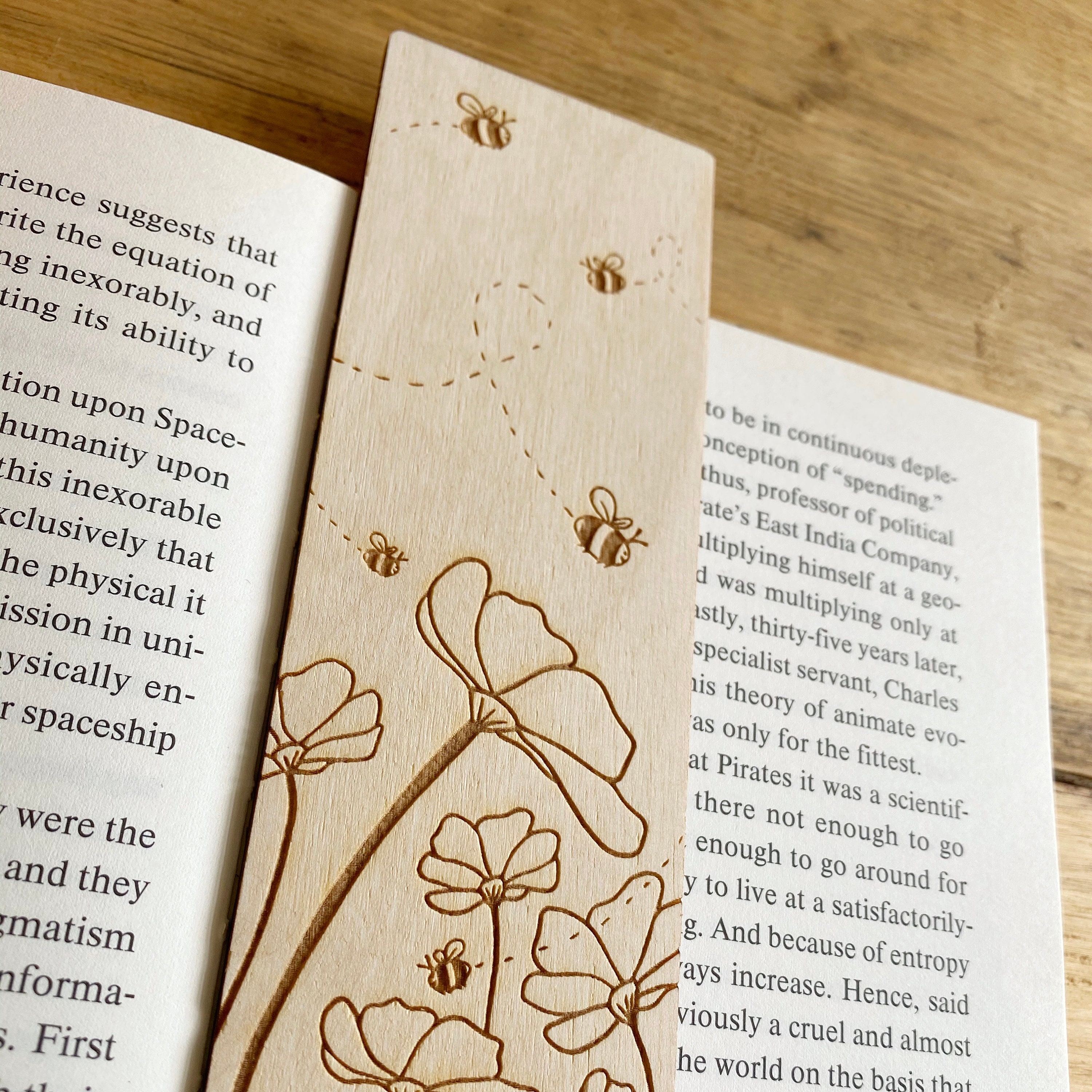 Bee Bookmark Wood Bookmark Flower Bookmark Planner - Etsy