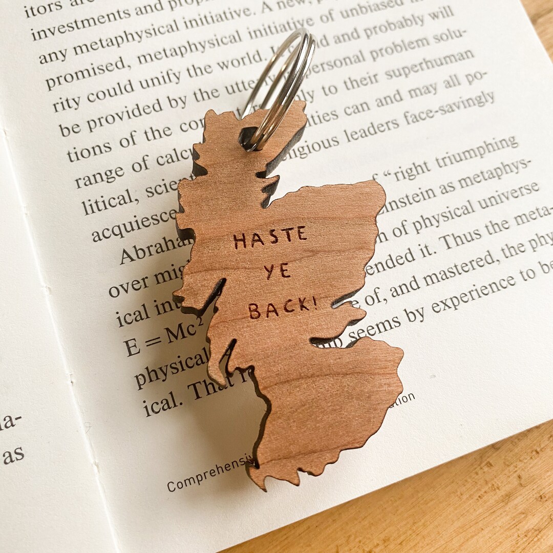 Scotland Haste Ye Back Keyring, Scottish Map Keychain, Scotland ...