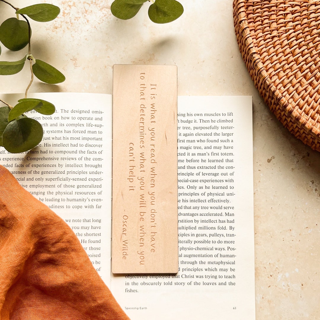 Witty Quote Bookmark, Oscar Wilde Famous Book Quote, Wood Bookmark ...