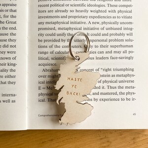 Scotland Haste Ye Back Keyring, Scottish Map Keychain, Scotland ...