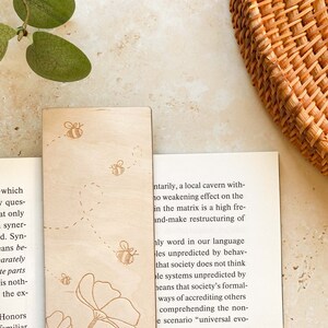 Bee Bookmark, Wood Bookmark, Flower Bookmark, Planner Bookmark, Planner ...