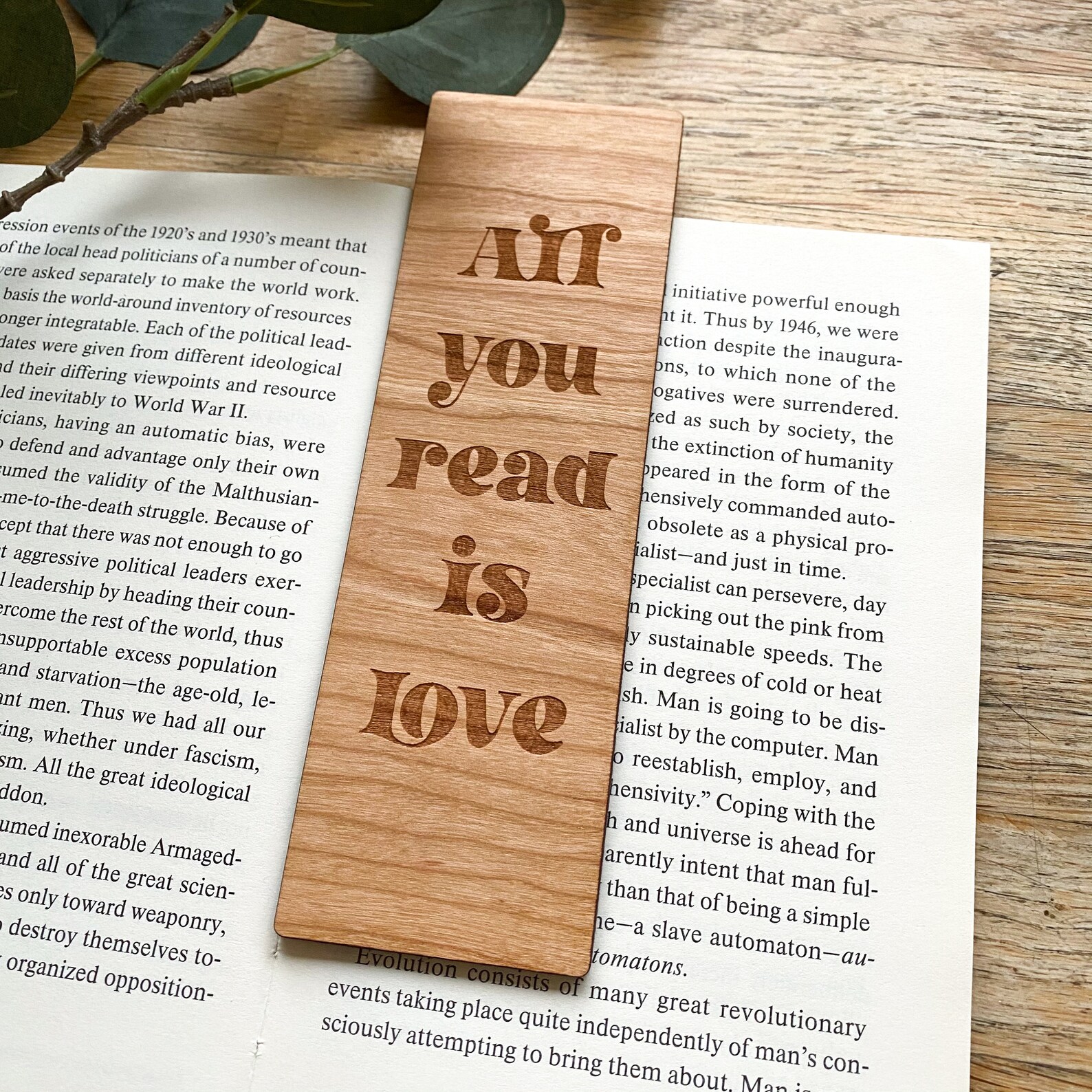 All You Read is Love Bookmark Wooden Bookmark Quote | Etsy