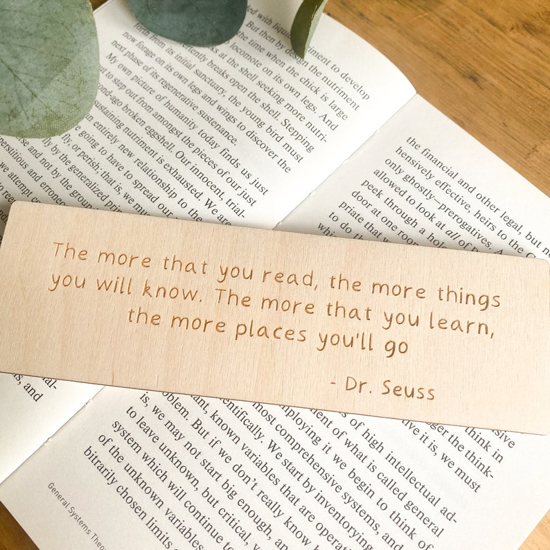 Dr. Seuss Quote Bookmark Famous Book Quote Wood Bookmark | Etsy