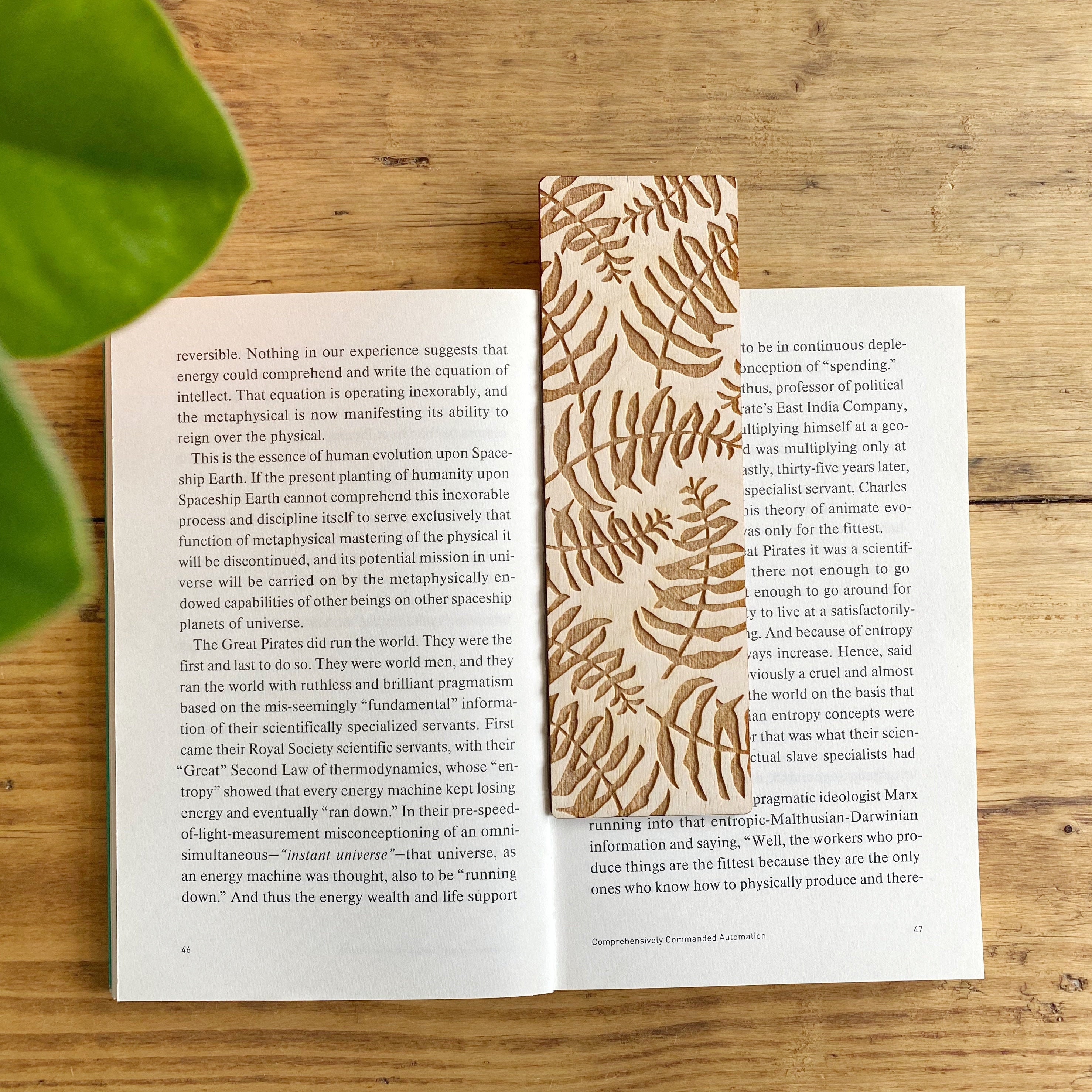 Fern Pattern Wood Bookmark Flower Bookmark Planner | Etsy