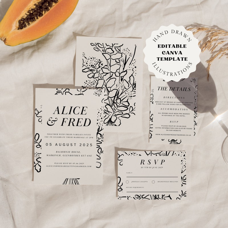 Hand Drawn Invite - Etsy