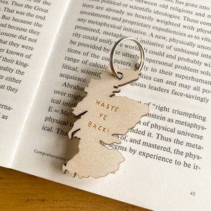 Scotland Haste Ye Back Keyring, Scottish Map Keychain, Scotland ...