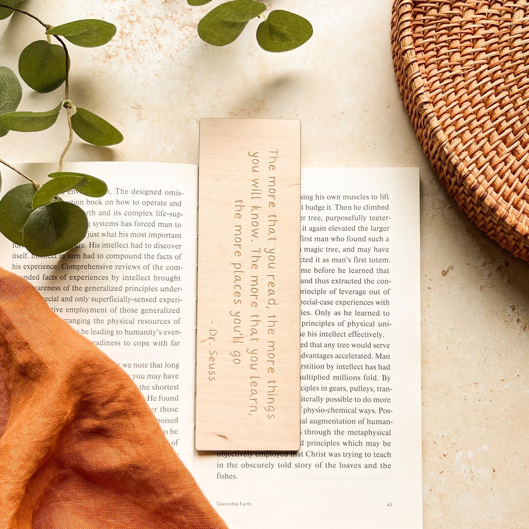 Dr. Seuss Quote Bookmark, Famous Book Quote, Wood Bookmark, Planner ...