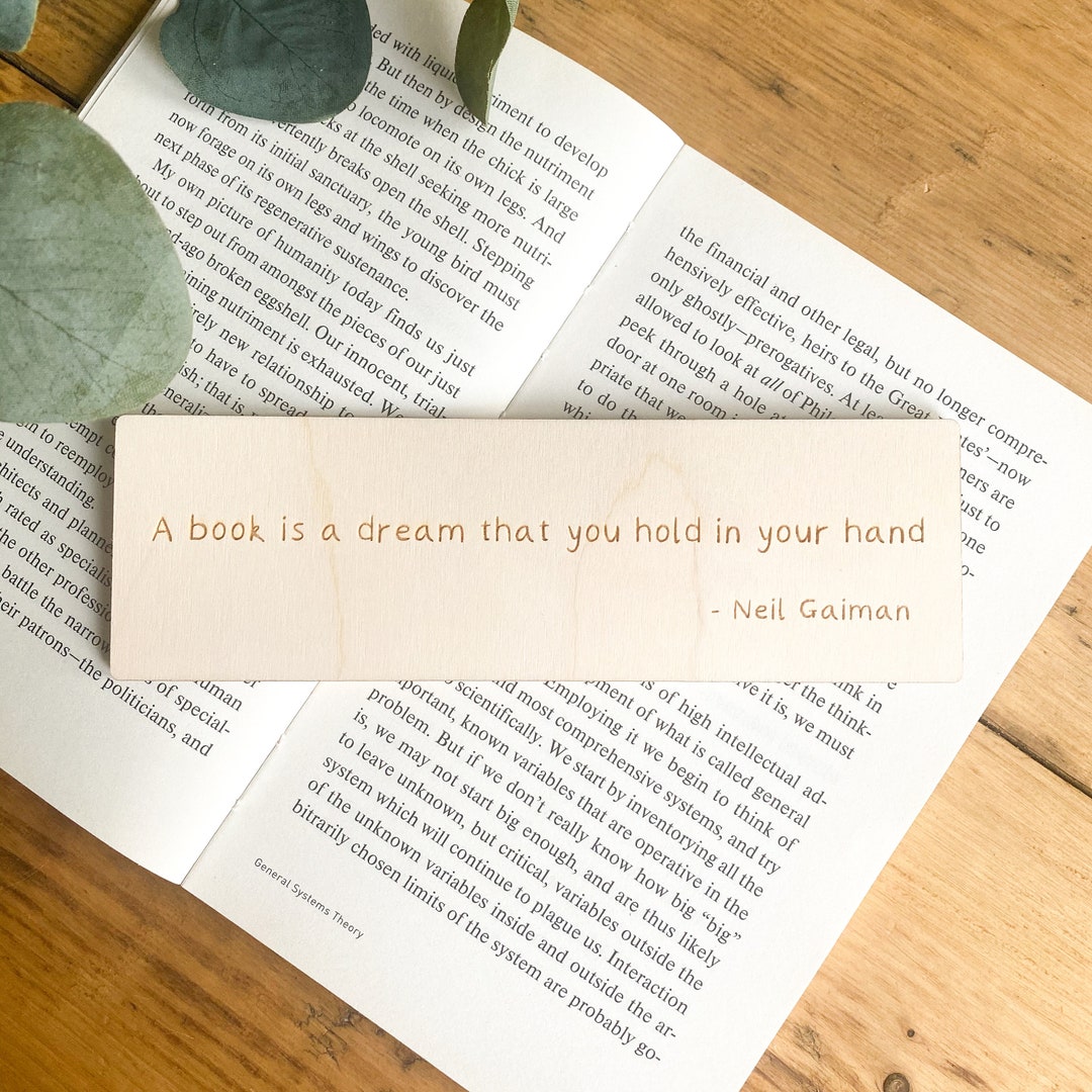 Neil Gaiman Quote Bookmark, Famous Book Quote, Wood Bookmark, Planner ...