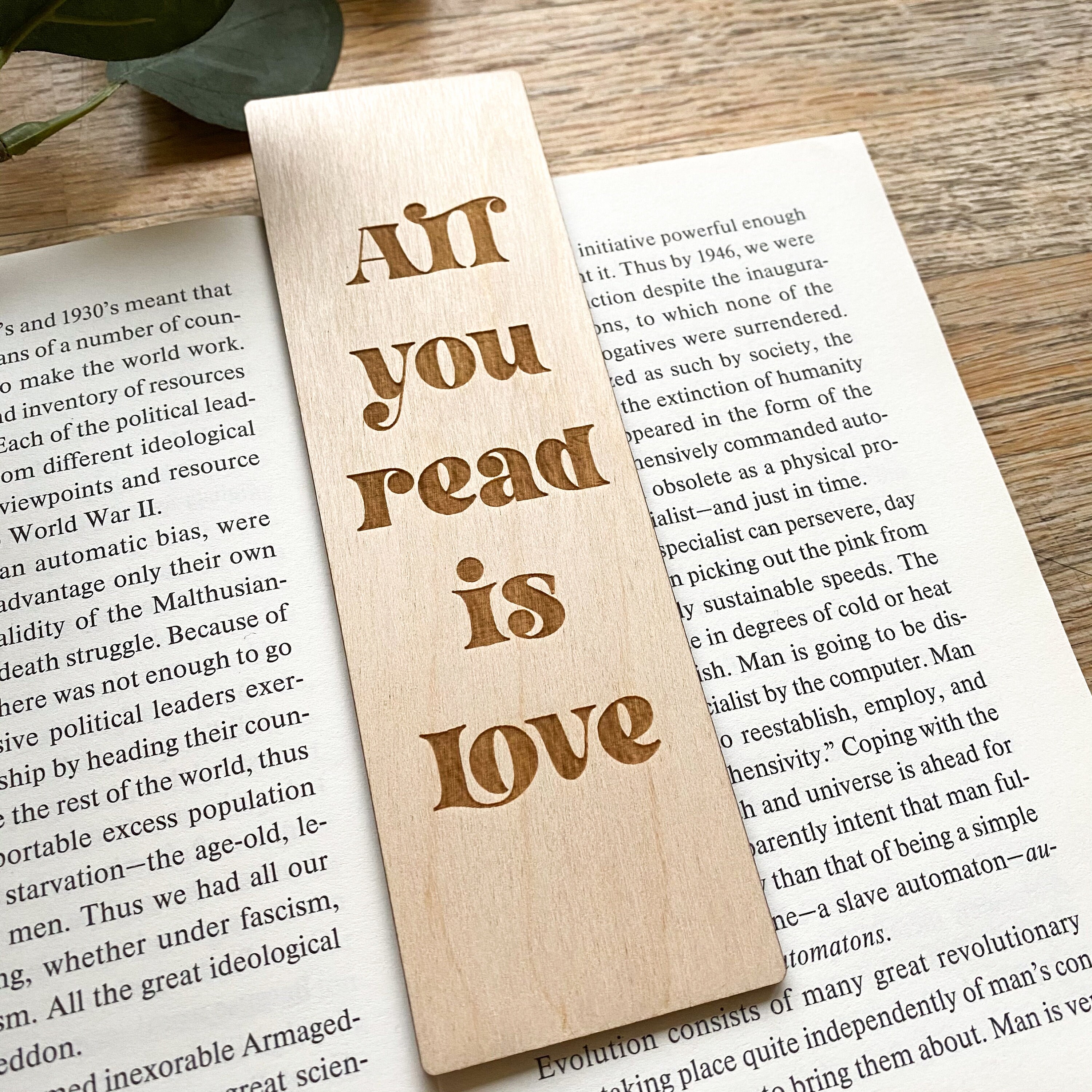 All You Read Is Love Bookmark Wooden Bookmark Quote | Etsy