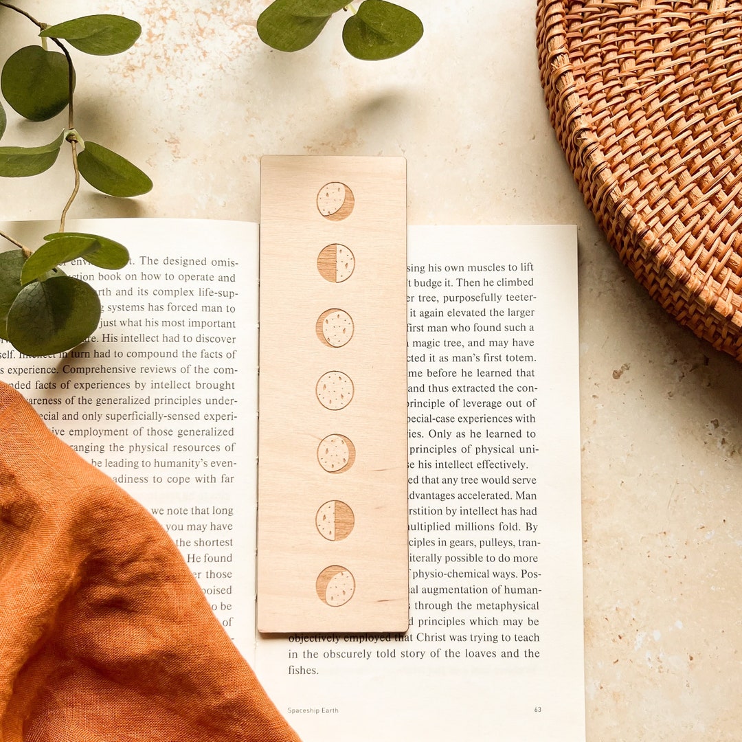 Moon Phases Bookmark, Phases of the Moon Bookmark, Moon Phase Art, Wood ...