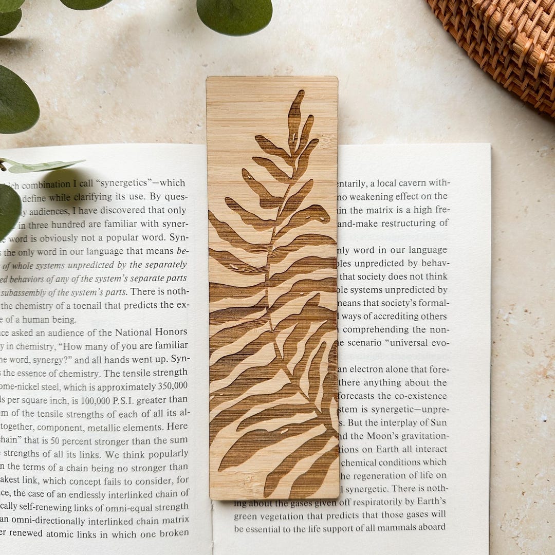 Fern Wooden Bookmark: Sustainable Bamboo, Book Lover Gift - Etsy