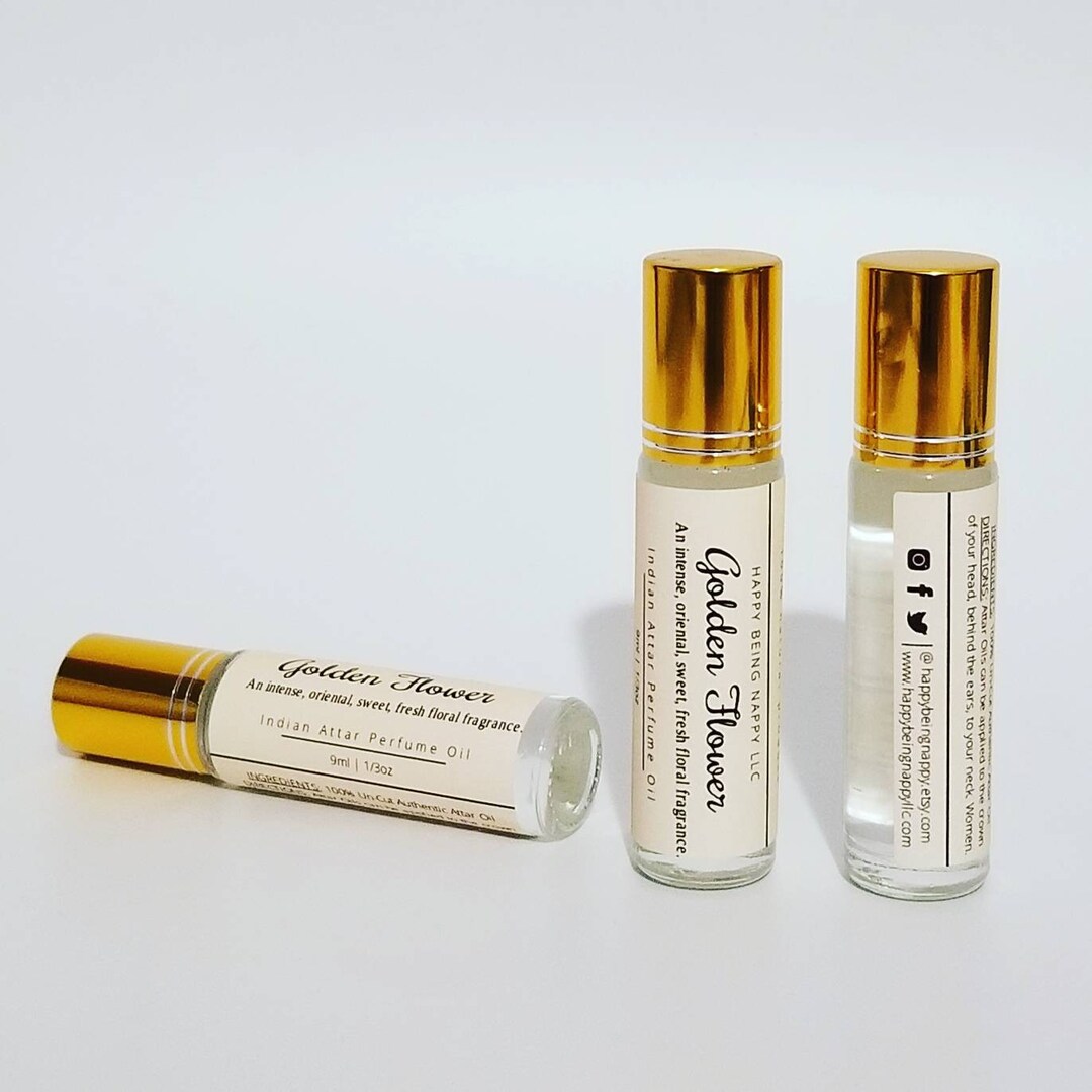 Golden Flower ATTAR Perfume Oil (small Bottle) - Etsy