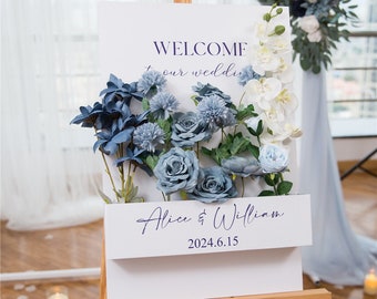 Pop up Flower Box Welcome Sign Wedding Welcome Flower Box Sign Floral ...