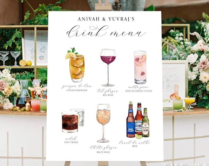 Indian Wedding Menu, Punjabi Bar Menu, Desi Digital Drink List, Viah ...