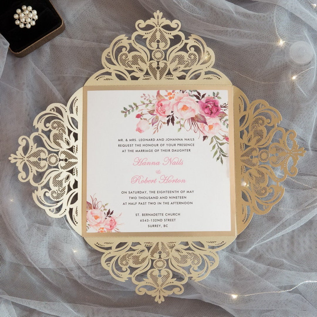 Ài Suite | Laser Invitation, 4-fold Invitation, Customizable, Indian ...