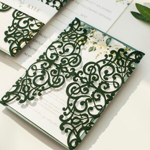 Green Velvet Suite Indian Wedding Invitation, Square Invitation DEPOSIT ...
