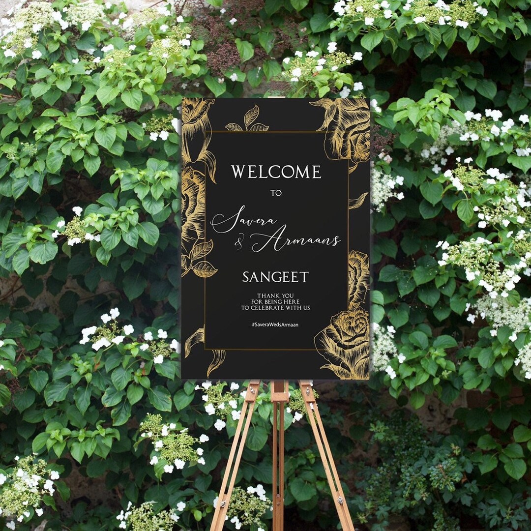 Welcome Sign | Digital File | Customize | Sangeet, Mayian, Mehndi, Jago ...