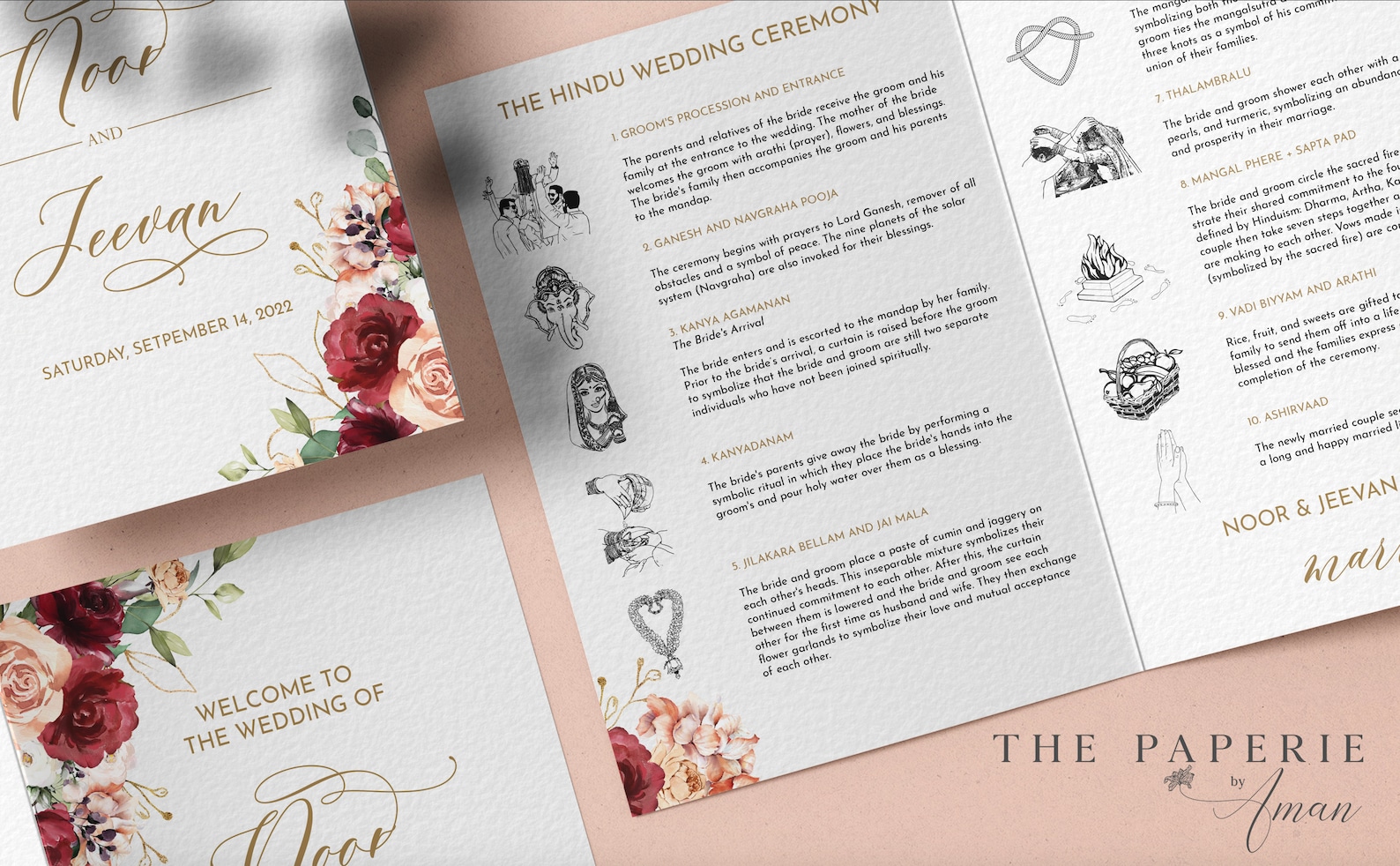 Hindu | Sikh | Tamil Wedding Program | Custom Wedding Program | Hindu ...