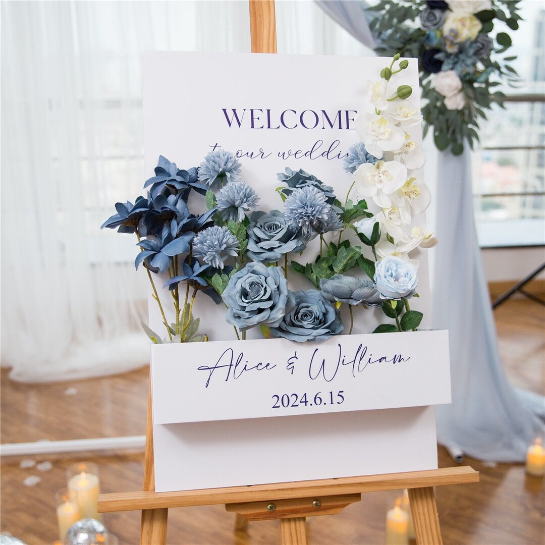 Pop up Flower Box Welcome Sign | Wedding Welcome Flower Box Sign ...