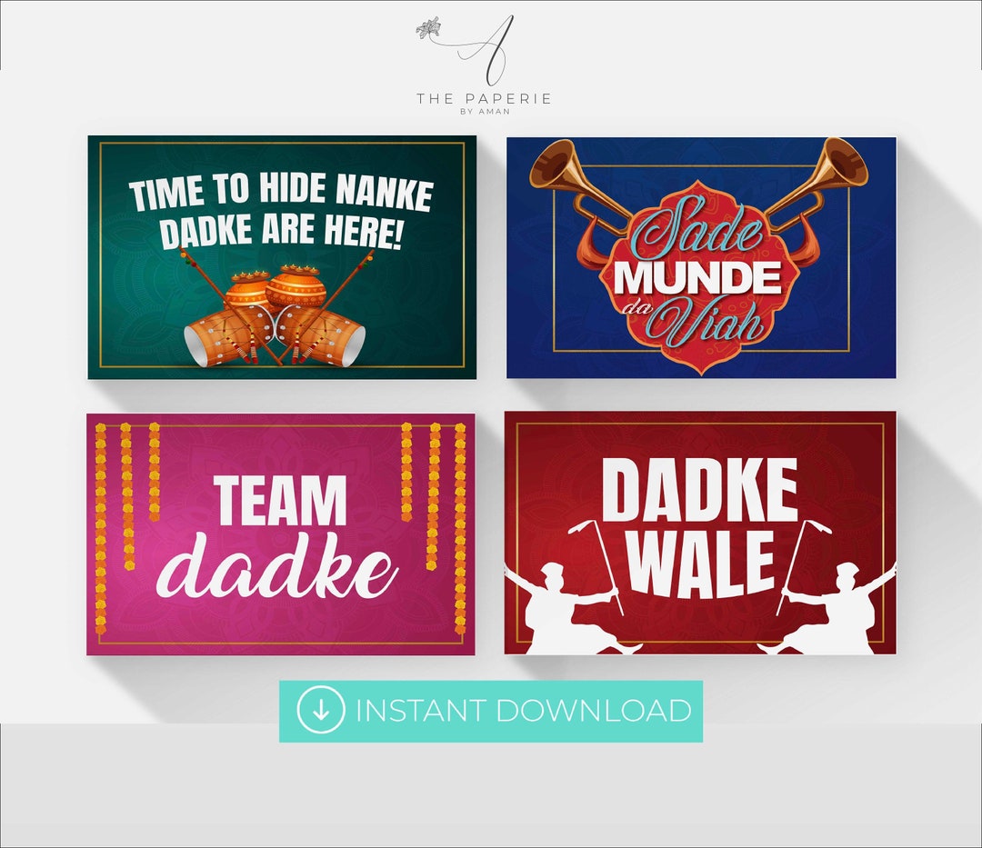 Wedding Signs | Nanak Mel | Dadke Mel | Bridal Signs - Etsy