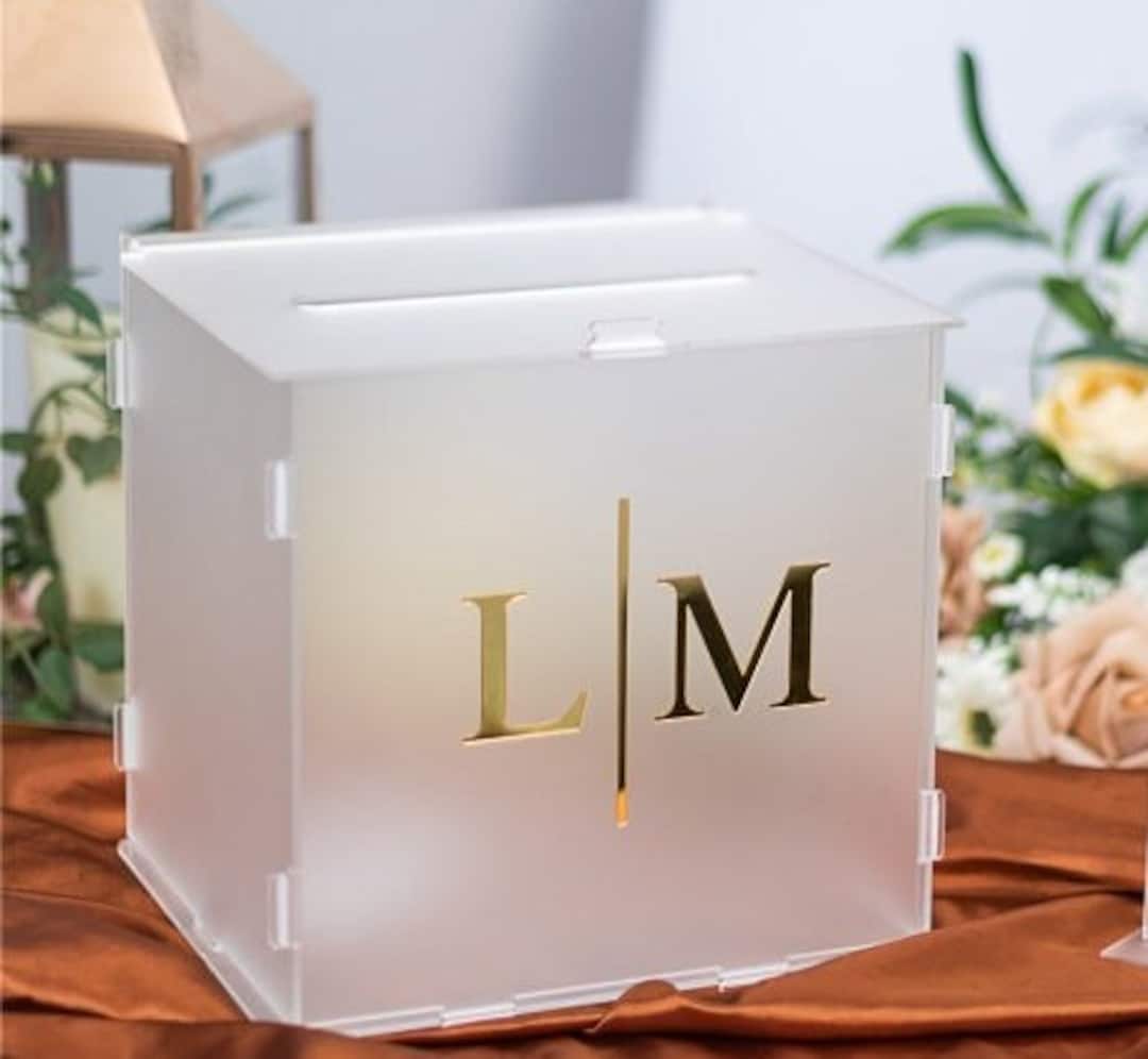 Personalized Wedding Card Box | Acrylic Money Box | Wedding Box for ...