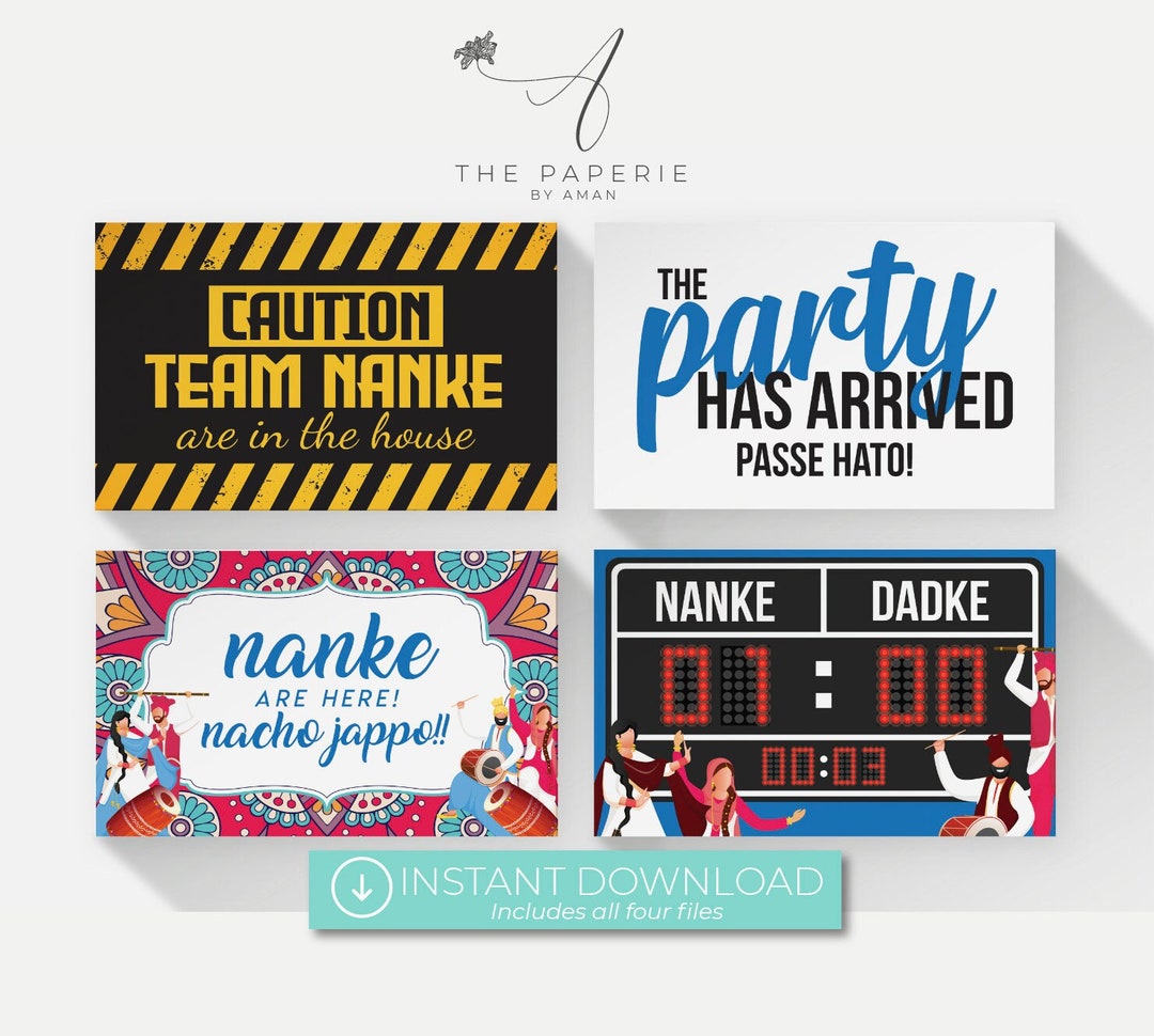 Wedding Signs | Nanak Mel | Dadke | Bridal Signs - Etsy