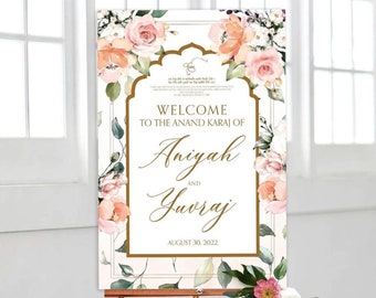 Welcome Sign | Digital File | Customize | Sangeet, Mayian, Mehndi, Jago ...