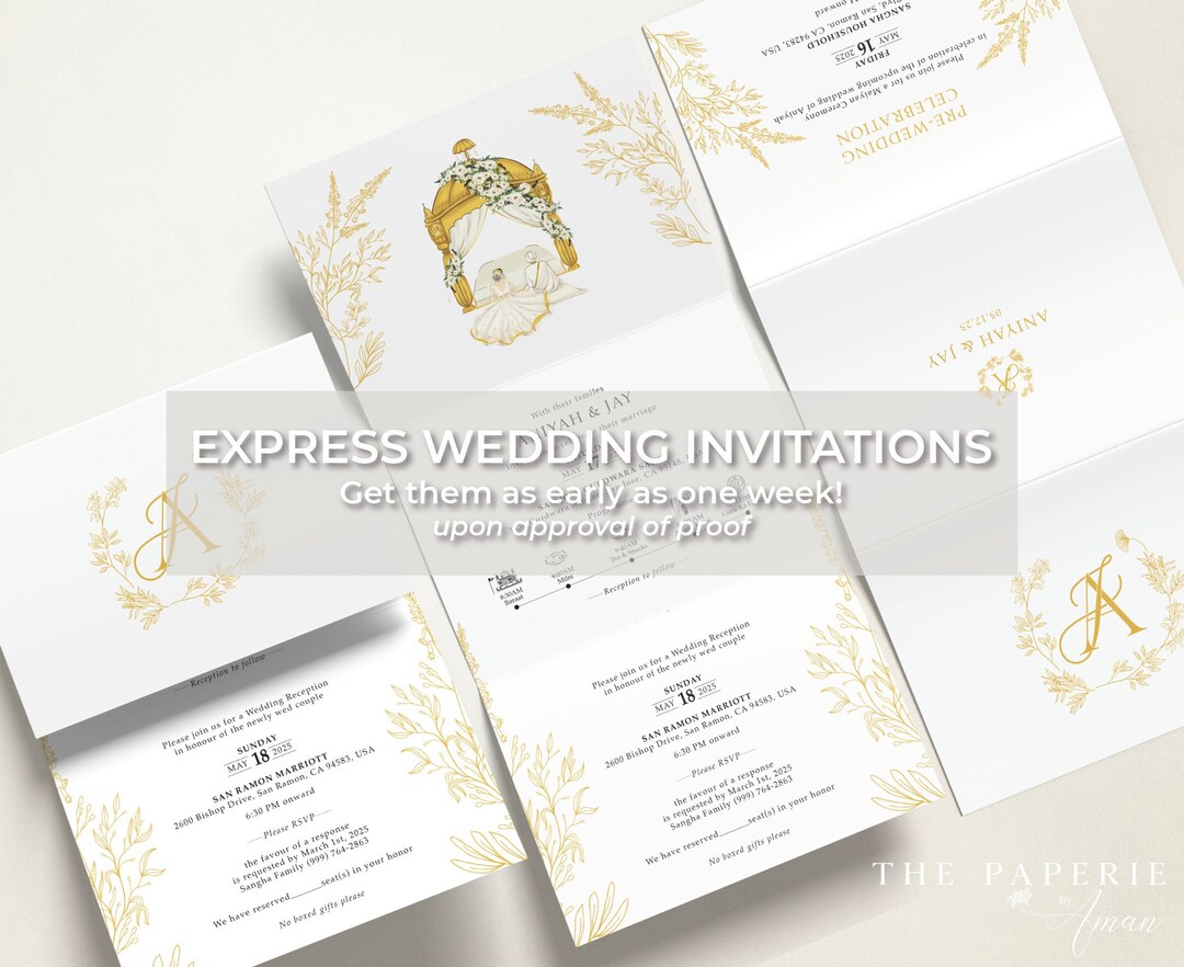 Wedding Invitations | South Asian| Printed Invitations | Quick ...