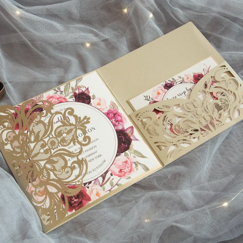 Yêu Suite Laser Invitation 4-Fold Invitation Customizable | Etsy