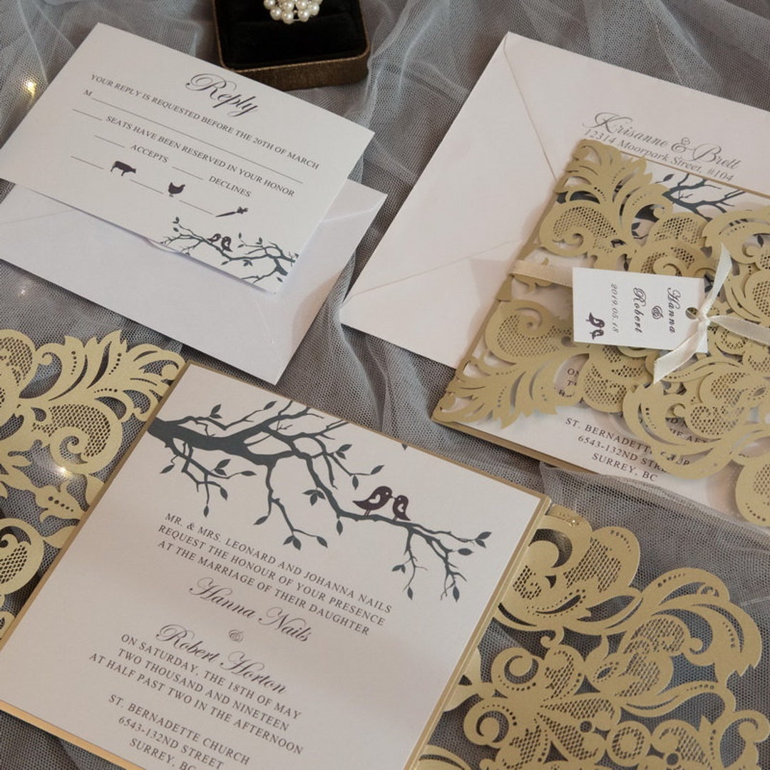 Liebe Suite | Laser Invitation, Two-fold Invitation, Customizable ...
